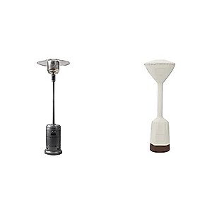 Amazon Basics Slate Grey Commercial Patio Heater and Standup Patio Heater Cover Set