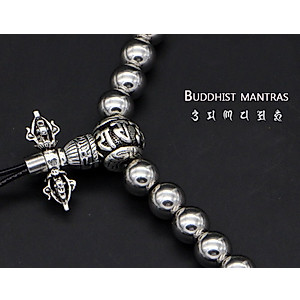 108 Destiny Nepal Prayer Full Metal Buddism Bead Mala Necklace (full stainless steel)