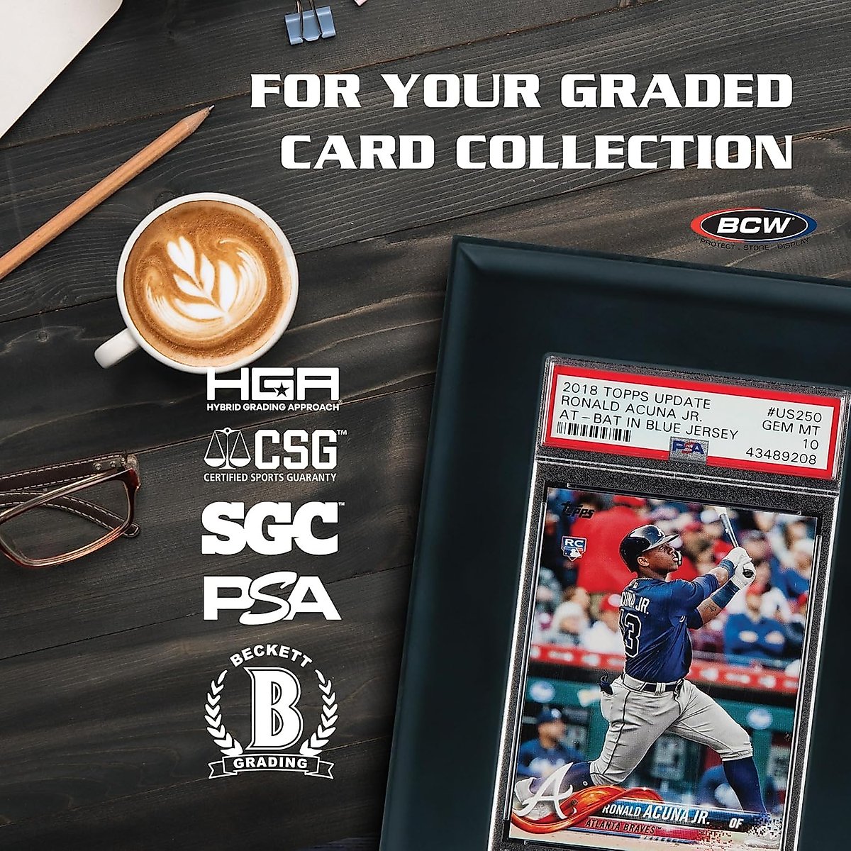BCW Interlocking Graded Card Frames - Black - Pack of 4 | Interlocking Frames Ideal for Collectibles, Trading Cards, and Memorabilia | Wall Display Frame