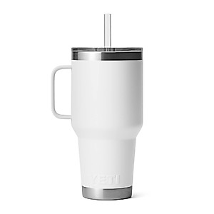 YETI Rambler 35 oz Straw Mug, Vacuum Insulated, Stainless Steel, White