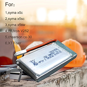 2PCS 650mAh 3.7v Drone Battery and USB Charger for SYMA X5 Serial UVA Quadcopter Drone,for Example SYMA X5C,X5SW,X5SC,WLtoys V252,XT Flyer