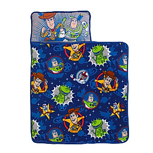 Disney Toy Story 4 - Toys in Action Toddler Nap Mat, Blue, Green, Yellow, Grey