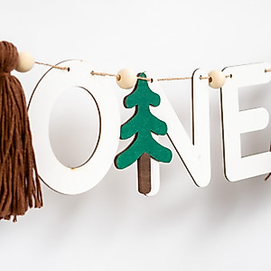 Happy Camper Banner - Wild One Thened Party Decoration, Boys And Girls First Forest Safari Camper Themed Birthday Party Decorated Banner, Jungle Highchair Banner, Adventure Camping First Birthday