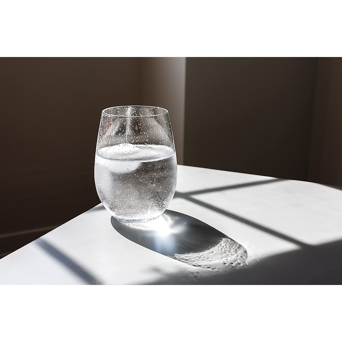 Abbott Collection Seeded Stemless Wine Glass-4.5" H