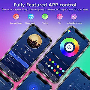60ft Bluetooth LED Strip Lights,SMD 5050 Music Sync LED Lights Strip,RGB Color Changing LED Lights with Remote,Smart Phone APP Control,LED Lights for Bedroom,Ceiling,Room DIY(APP+Remote +Mic/60ftx1)
