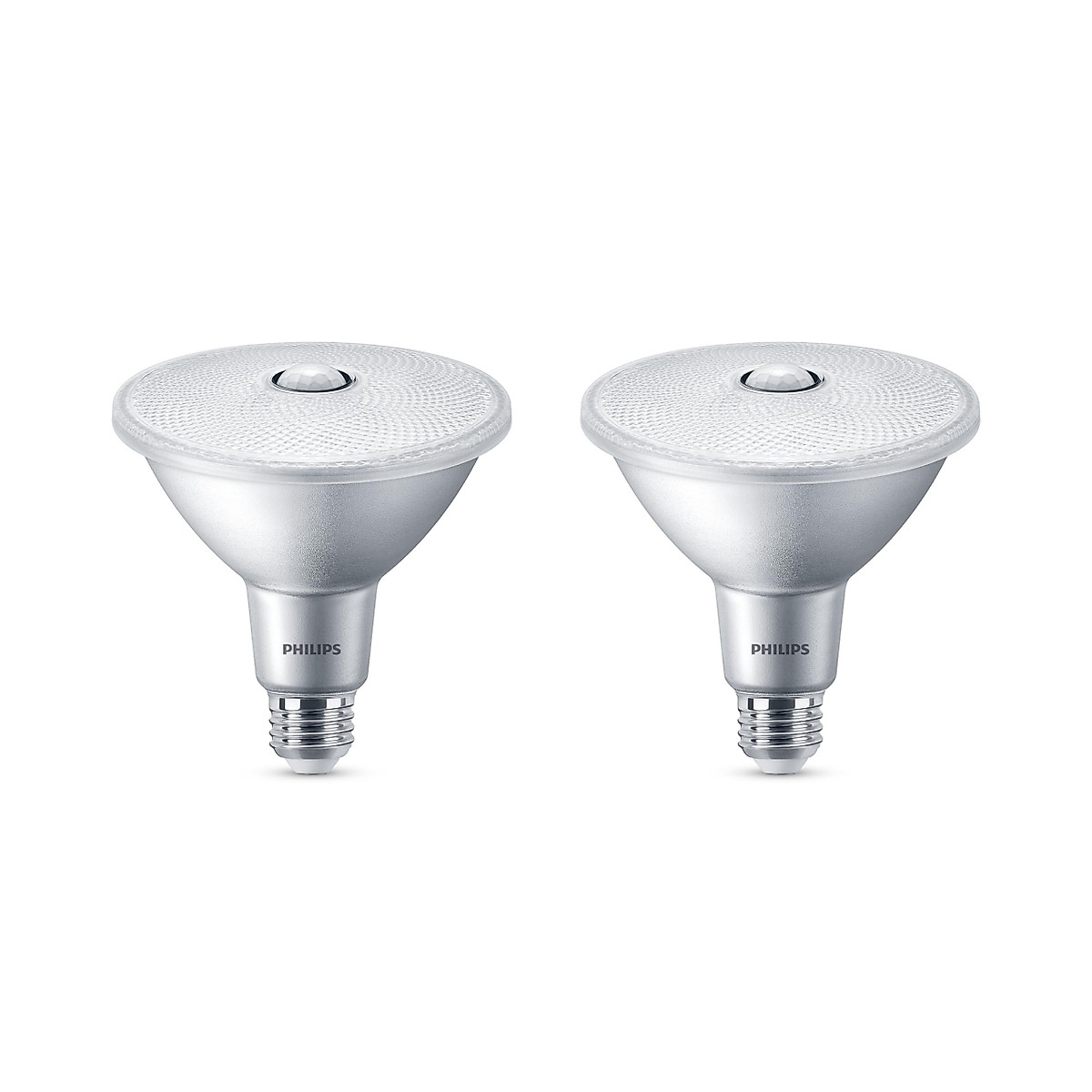 PHILIPS PAR38 Motion Sense LED Light Bulb - Flicker-Free Frosted Non-Dimmable Bulb with EyeComfort Technology - 120W Light Bulb with E26 Base - 2 Pack