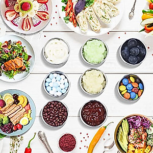 Bento box Sauce Container with Lid, 304 Stainless Steel Salad Dressing Container, Dressing Containers to Go for Condiments With Lid,Bento Boxes Salad Dipping Sauce Cup, Multicolor 6pcs 1.7oz Dip Cups