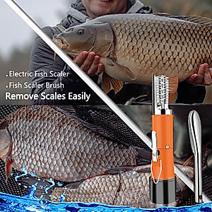 Cordless Electric Fish Scaler Set，Powerful Dynamic Fish Scaler with 2600mAh rechargeable batteries，Easily Remove Fishscales without Fuss Or Mess for Chef and Home Cooks Fish Cleaning tools