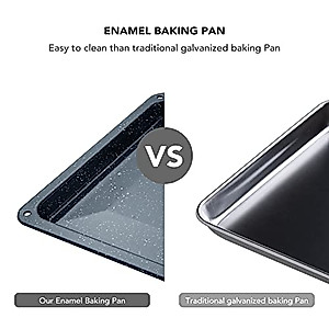 VAL CUCINA Retro Style Infrared Ultra-Quick Air Fryer Toaster Oven, Multifunctional 10-in-1 XL Countertop Convection Oven, 6-Slice Toast, 12-Inch Pizza, Enamel Baking Pan for Easy Cleaning, with Bake, Toast, Roast, Broil, Pizza, Reheat, Slow Cook, Dehydra