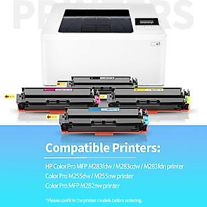 JINTUM 206X Compatible Toner Cartridges Replacement for HP 206X 206A Toner Cartridge for MFP M283fdw M283cdw M283fdn M282nw M255dw M255nw Priner (with Chip)