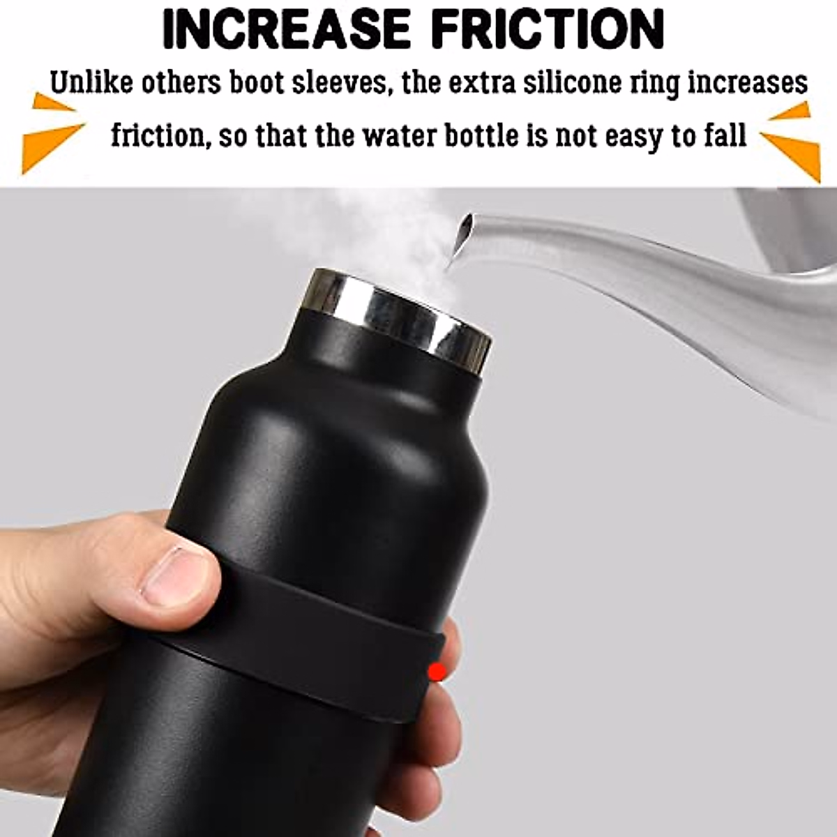 Miracredo 2 PCS Silicone Water Bottle Boot, Protective Silicone Sleeve, Anti-Slip Bottom Cover with Silicone Ring, BPA Free, Compatible with Simple Modern, Iron Flask, Thermoflask, Hydro Flask