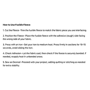 Fusible Fleece 12" x 3yd for Crafting, Quilting and Sewing