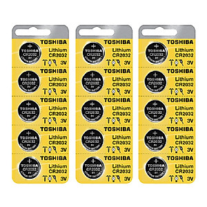 Toshiba CR2032 3 Volt Lithium Coin Battery (15 Batteries)
