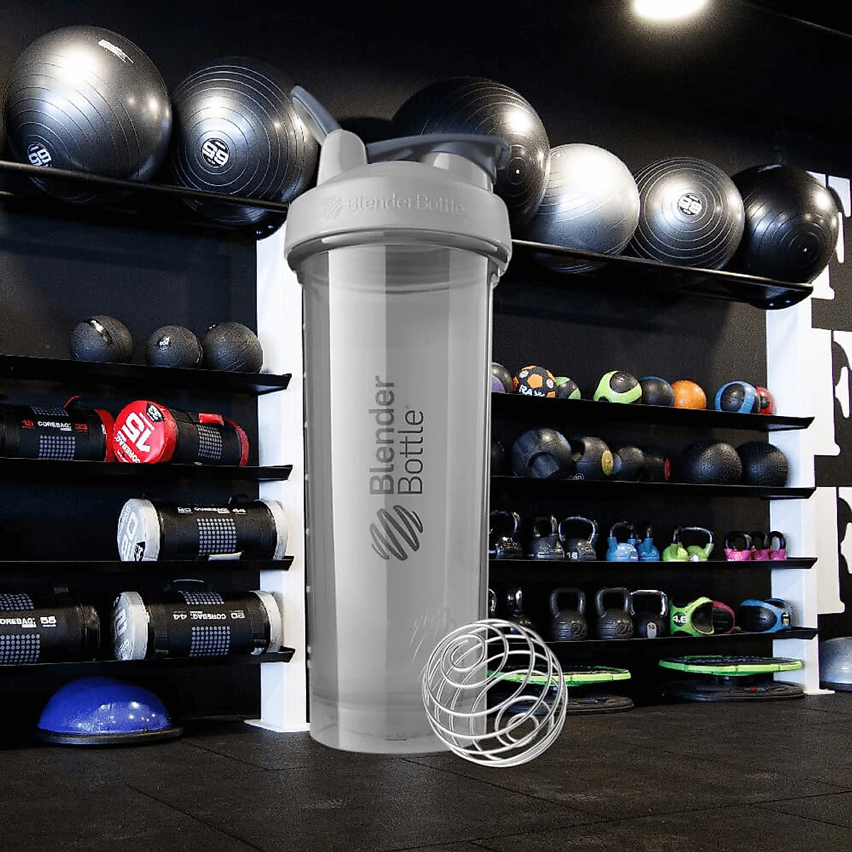 BlenderBottle Shaker Bottle Pro Series Perfect for Protein Shakes and Pre Workout, 32-Ounce, Pebble Grey