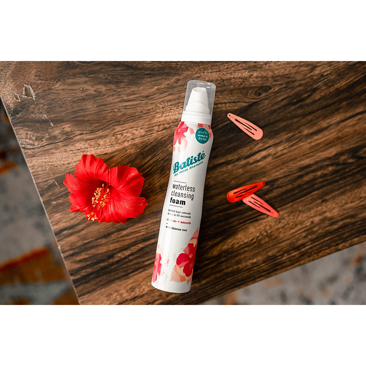 Batiste Waterless Cleansing Foam Cleanse and Smooth with Hibiscus Root, 3.60 OZ