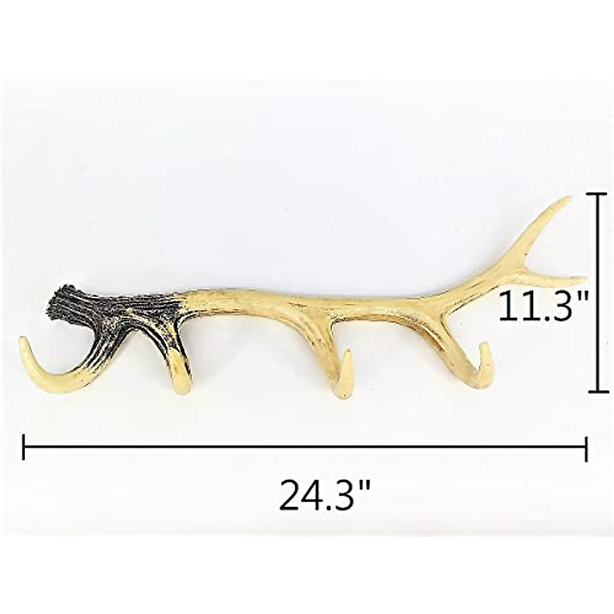 Rustic Decorative Faux Deer Antler Wall Mounted Wall Hanging Coat Hook (Large Size)