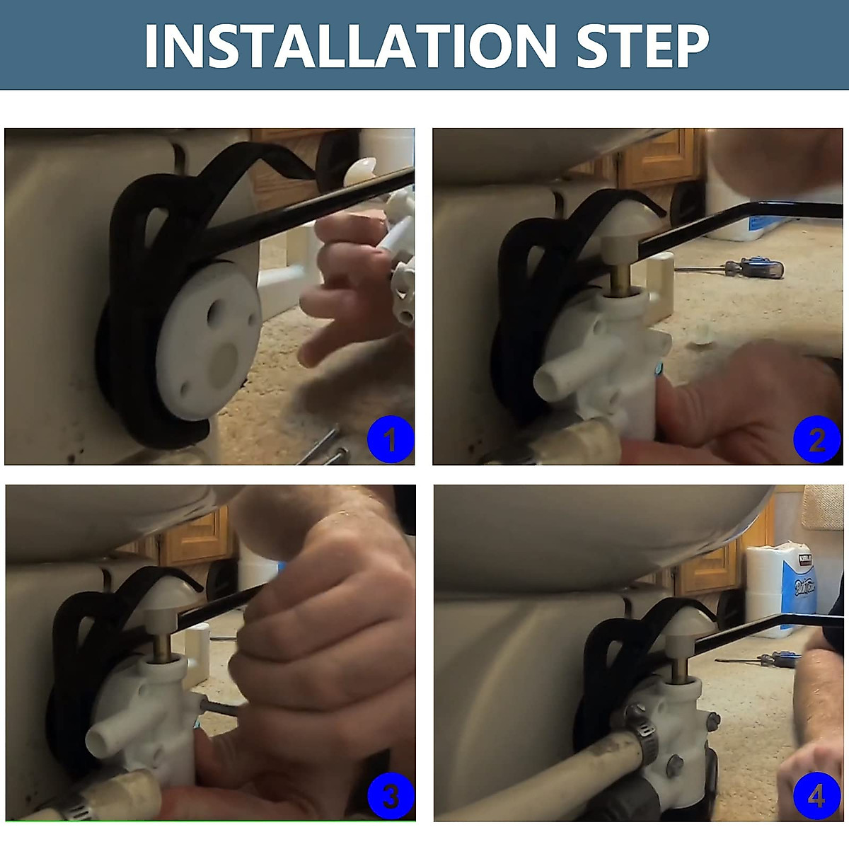 385314349 314349 RV Water Valve Kit Toilet Water Valve Assembly by Sikawai Fit for Dom-etic Sealand VacuFlush Toilet Models