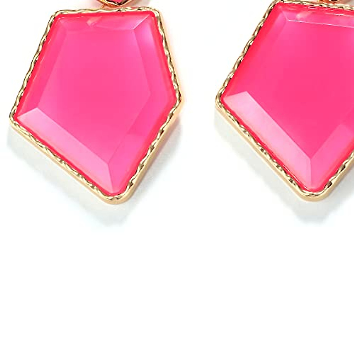 KELMALL Geometric Transparent Resin Statement Earrings for Women Exaggerated Vintage Irregular Drop Dangle Earrings