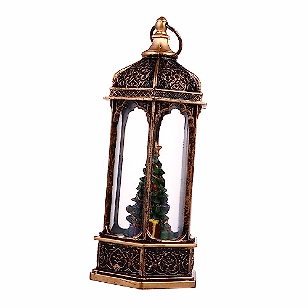DOITOOL Christmas Lights Vintage Lantern LED Lantern Christmas Snow Globes Holiday Christmas Tabletop Lights Christmas Wind Lantern Plastic Xmas Light Vintage Christmas Light Tabletop Lamp