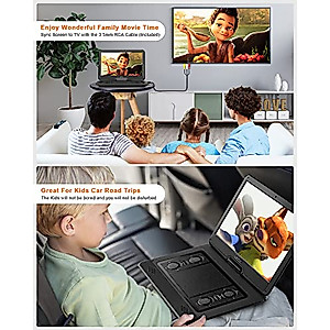 WONNIE 17.9’’ Large Portable DVD/CD Player with 15.6‘’ Swivel Screen, 1366x768 LCD TFT, 6 Hrs 5600mAH Rechargeable Battery, Regions Free, Support USB/SD Card/ Sync TV , High Volume Speaker