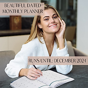 Simplified 2023-2024 Monthly Planner and Calendar Book - Beautiful Modern Greenery To Do List Notebook Easily Organizes Your Tasks to Boost Productivity - Runs Until December 2024