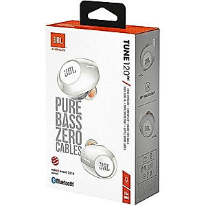 JBL Tune 120 Wireless Earbud Headphones with JBL Charging Case and Hardshell Case Bundle (White, Tune 120)