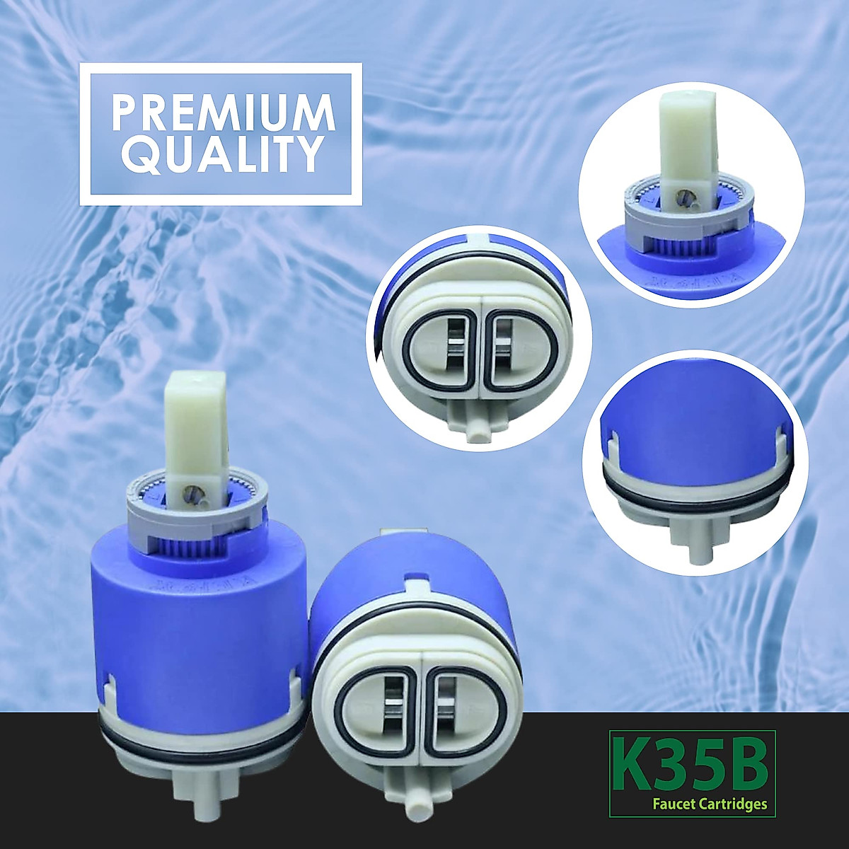 Kerox PBS 40 Faucet Cartridge - Replacement Shower Valve Cartridge, Parts For Bathtub, Bathroom Faucet Repair, Tub Shower Cartridges W/Water Pressure Balancing, Single-Lever Type - 40mm Diameter