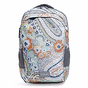 Vera Bradley Women's Recycled Lighten Up Reactive Grand Backpack, Citrus Paisley, One Size