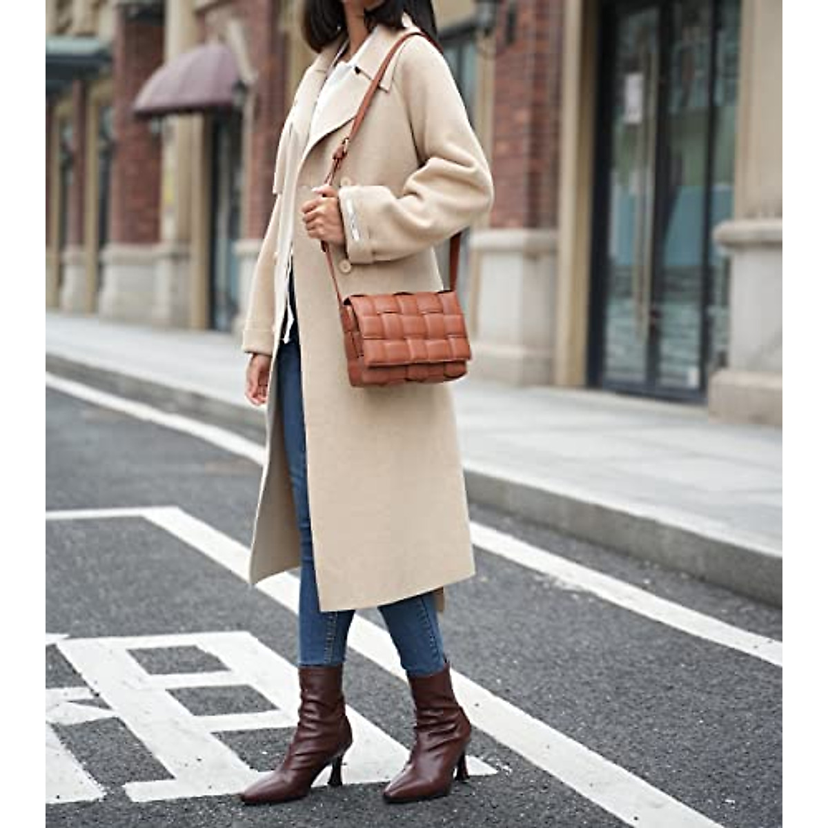 MKF Collection Woven Crossbody bag for women, Vegan Leather Designer Braided Shoulder bag messenger Purse