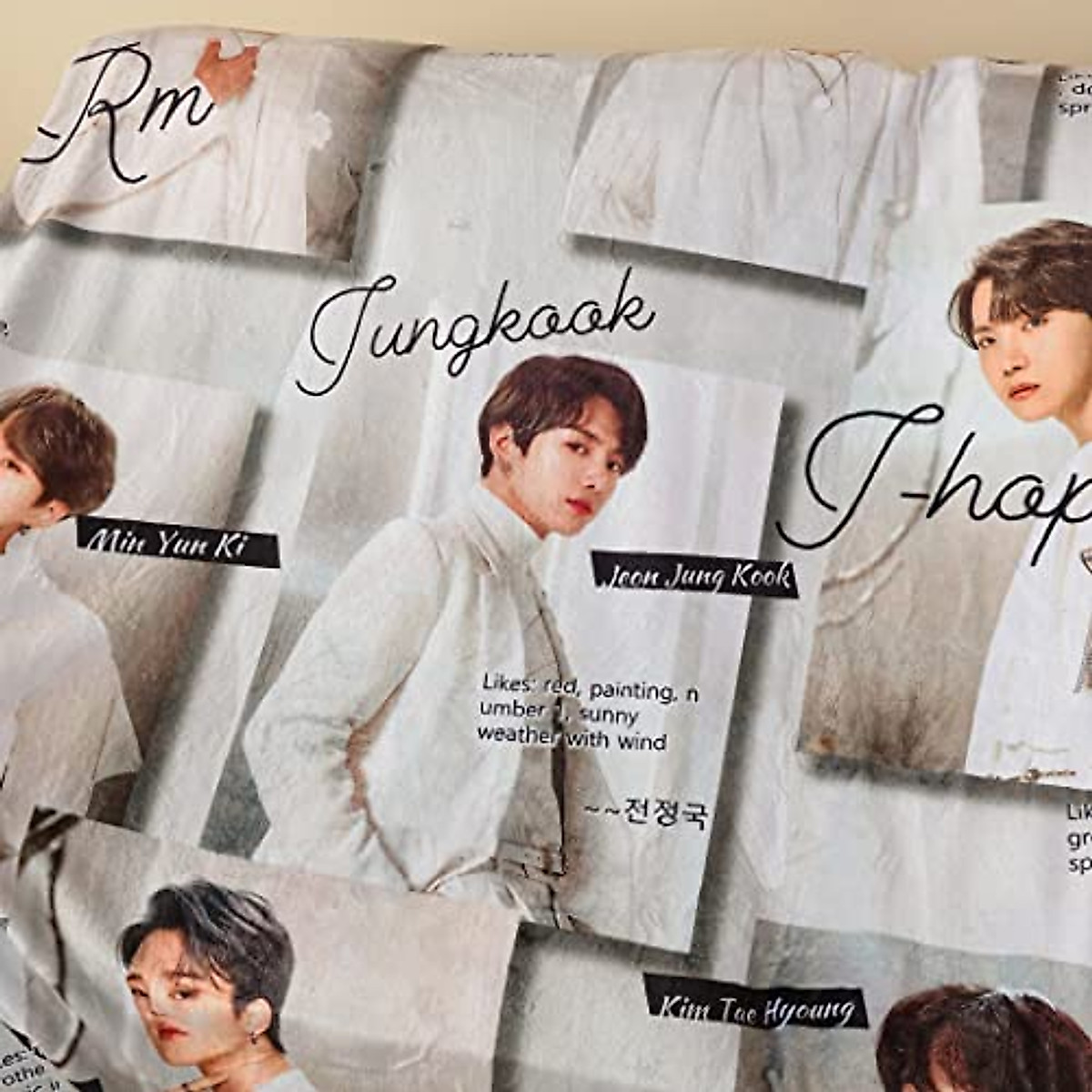 Kujou Sara 21 Cartoon Blanket Bt Throw Air Conditioning J-Hope Jimin Blankets Sofa Army Blankets Flannel Blankets Quilt Blankets for Living Room Bedroom 50"X60"