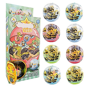 Holydeck 8 Pack Easter Eggs with Vehicle Building Blocks for Kids Assembly Building Cars,Great for Easter Party Favors,Easter Basket Stuffers,Goodie Bags