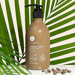 Luseta Castor Oil Shampoo and Conditioner Set Strengthen and Cleanse Thin Hair Restore Damaged Hair Sulfate Free for Men & Women 16.9oz*2