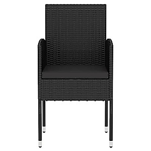 qiangxing 3 Piece Patio Dining Set Outdoor Patio Dining Set Outdoor Patio Furniture Patio Set Patio Table and Chairs Set Poly Rattan Black 3098036