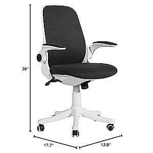 VECELO Black Desk Wheels/Armrests Modern Office Adjustable Home Computer Executive Chair Height Task/Work 360° Swivel 39" H