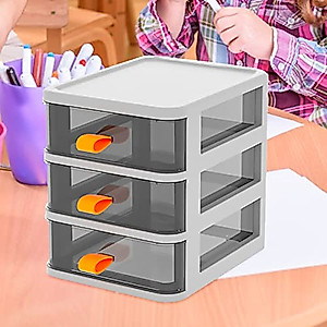 CIYODO Box Cosmetic Container - Household Office Style Cabinet Desk Display with Handle Clear Sundries Home Multi- Great Plastic Versatile Kitchen Storage Type Chest Tabletop