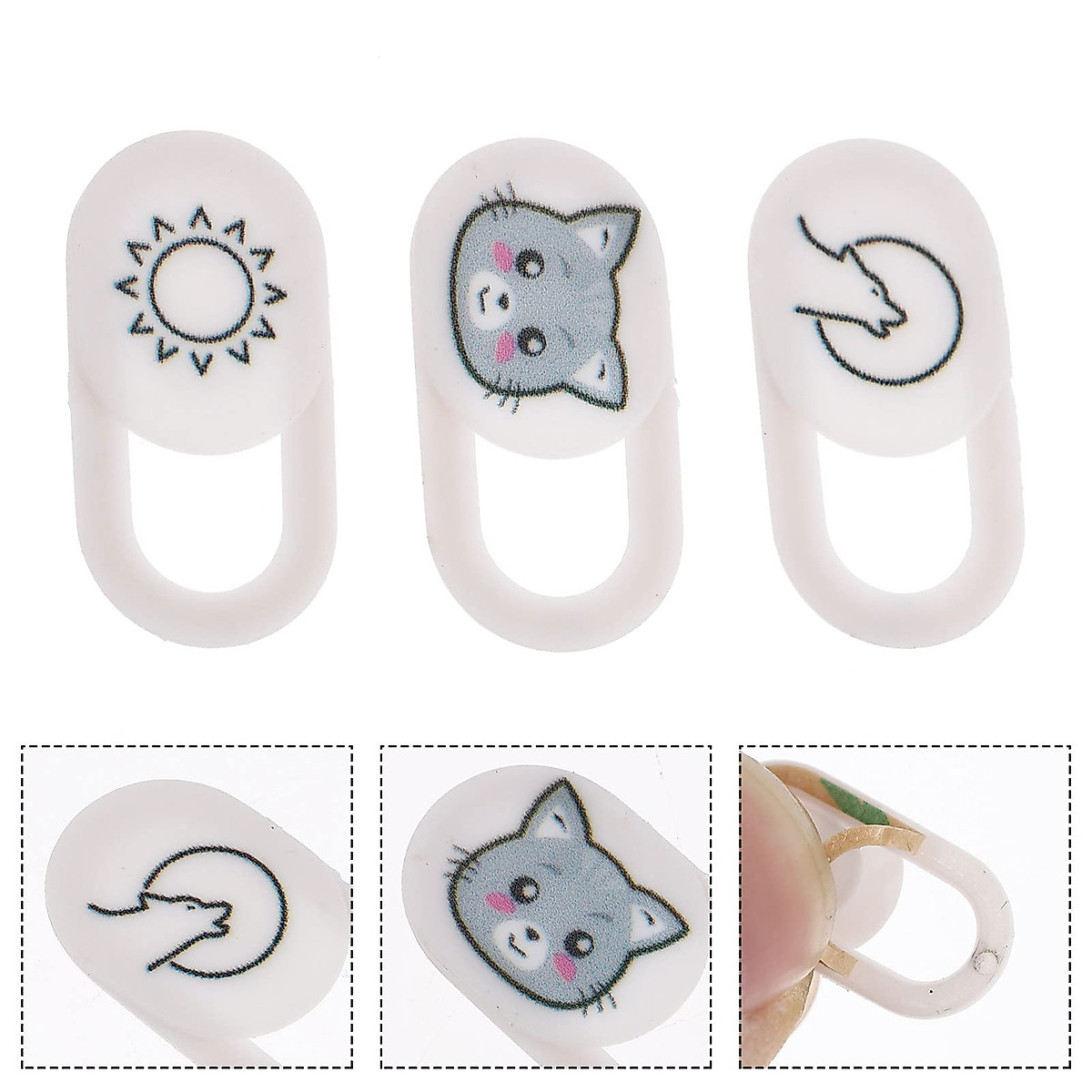 SOLUSTRE 3pcs Camera Privacy Cover Web Camera Cover Webcam Privacy Cover Tablet Laptop Camera for Computer Webcam Cover Slide Sliding Webcam Cover laptoptop Protects Patch Safety Cover abs