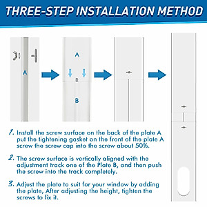 ZOOI 5.1"/5.9" Diameter Portable Air Conditioner Window Kit, Sliding AC Vent Kit for Exhaust Hose,20"-55" Length Universal Window Seal Kit, Adjustable AC Kit PVC Seal for Sliding Window