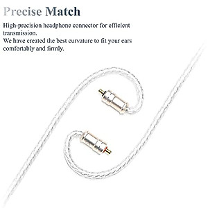 FSIjiangyi IPX Cable IEM OFC Silver IPX Extension Cable IPX in Ear Cable IPX Cable 3.5mm for UE UE6Pro UE11Pro UE Live UE18 UE18+Por Replacement Cable (L-3.5mm Plug)