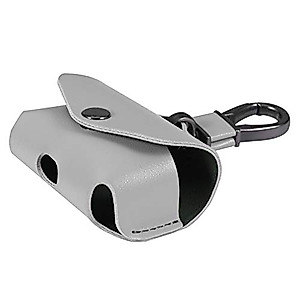 Hemobllo Compatible for AirPods Pro Case - Leather Protective Cover Anti-Scratch Shockproof Earbuds Carrying Case with Keychain Compatible with AirPods Pro Charging Case (Light Grey)