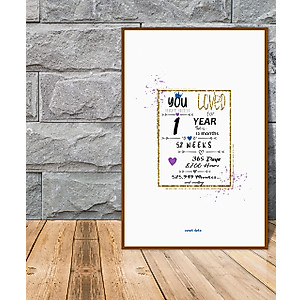 1st Birthday Party Guest Book Poster - Table Centerpiece Decoration Banner for Women or Men Turning 1 year old - Sweet Guest Book Alternative - 11x17 In Art Anniversary Keepsake Sign for Wishes