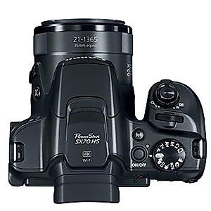 Canon Powershot SX70 20.3MP Digital Camera 65x Optical Zoom Lens 4K Video 3-inch LCD Tilt Screen (Black) + 32GB Bundle