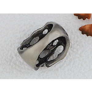 Alilang Gunmetal Tone Creepy Skeleton Hand Grasping Your Finger Statement Fashion Ring