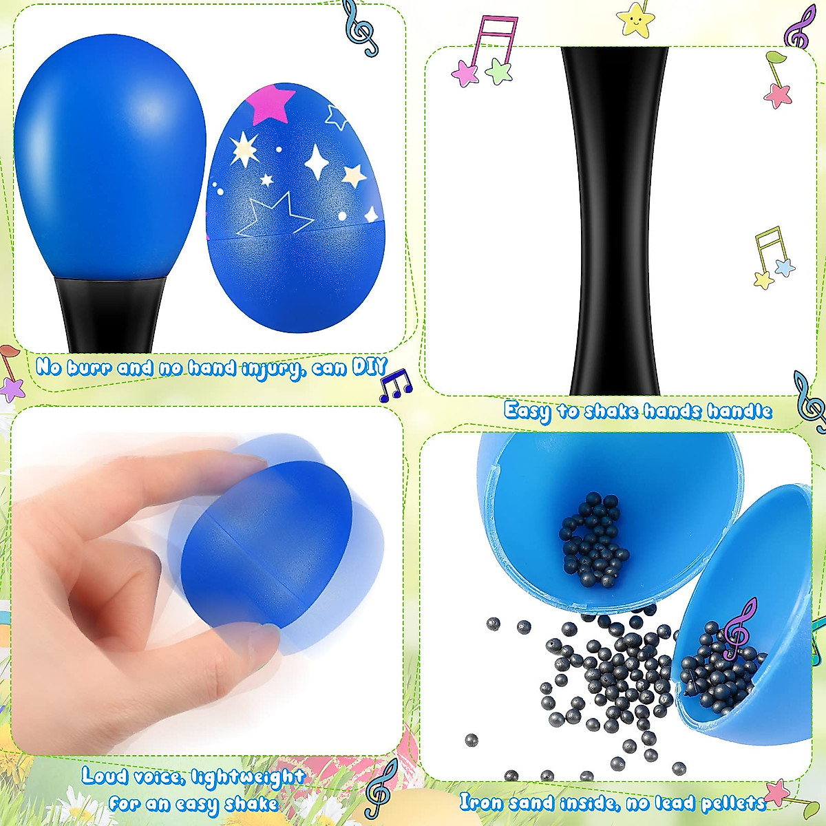 60 Pcs Shaker Musical Instruments Kids Music Party Favor Baby Learning Percussion Toy, Including 20 Pcs Wrist Hand Band Jingle Bells, 20 Pcs Egg Shakers and 20 Pcs Maracas Rattle Shaker Sand Hammers