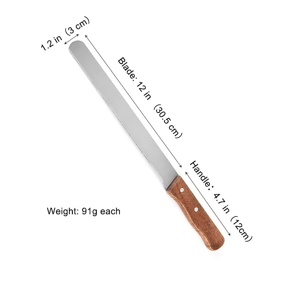 LokiLux Serrated Bread Knife 12 Inch Blade,Cut Bread/Cake/Bagels,for Homemade Bread,Baker's Knife for Slicing(Total Lenght 16.7 Inch),2 pack