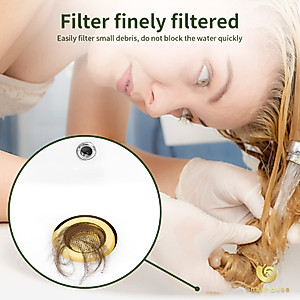 Snailhouse Kitchen Sink Strainers, 2 Pack Stainless Steel Mesh Sink Drain Basket Food Catcher, Large Wide Rim of 4.5 Inches Diameter, Gold