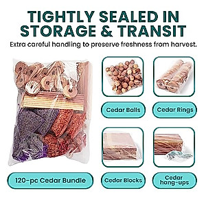 12 Cedar Blocks - Cedar Blocks for Clothes Storage & Closet Set - Cedar Planks & Balls for Clothes Storage - Drawer Freshener for Clothes with Cedar Rings for Hangers - Cedar Wood Chips for Clothes