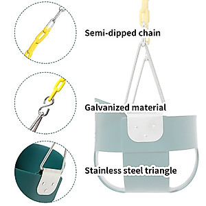 High Back Full Bucket Toddler Swing Seat with Yellow Coated Swing Chains Fully Assembled Baby Swing Outdoor - Swing Set Accessories