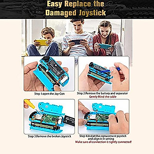 Joystick Repair Kit, 34pcs Joystick Replacement Accessories&Repair Tools, Switch Controller Repair Accessory Kit, Replacement Part Repair Kit for Joyc/on, Switch Li/te