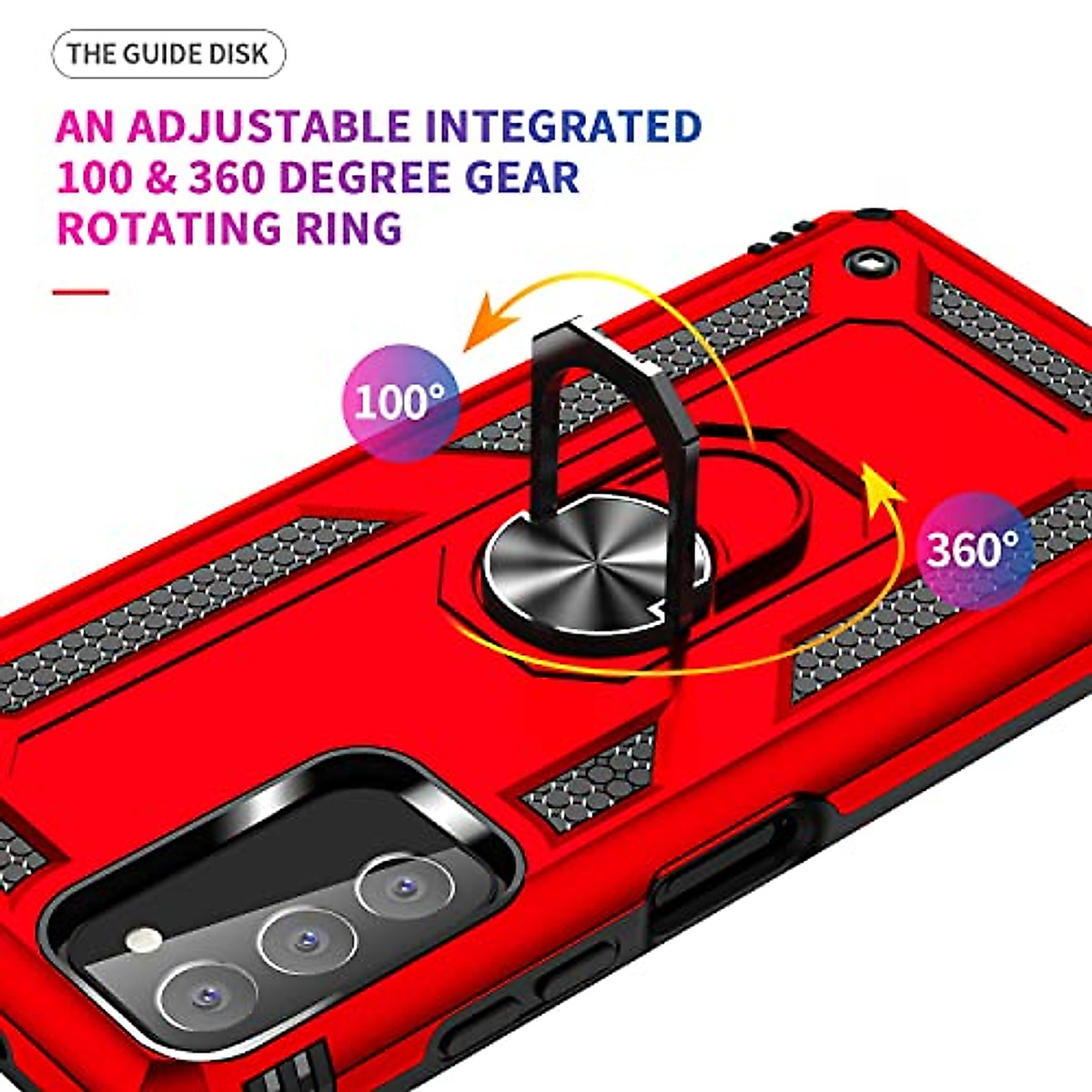 SunRemex for Samsung Galaxy A03S Case with Tempered Glass Screen Protector, Samsung A03S Case Kickstand [Military Grade] 16ft.Drop Tested Protective Cover for Samsung Galaxy A03S (A03S_Red)