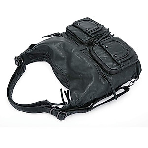 handbags & shoulder bags for woman super soft washed PU leather hobo bags multiple use woman's cross body bag backpack (Green)